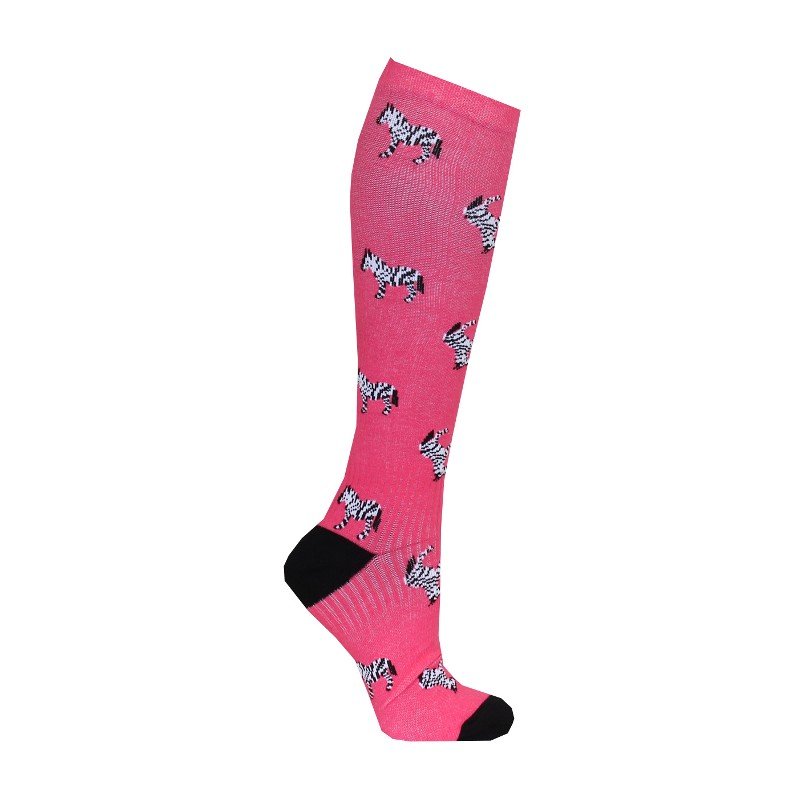 Rosa stödstrumpor med zebror handla enkelt online